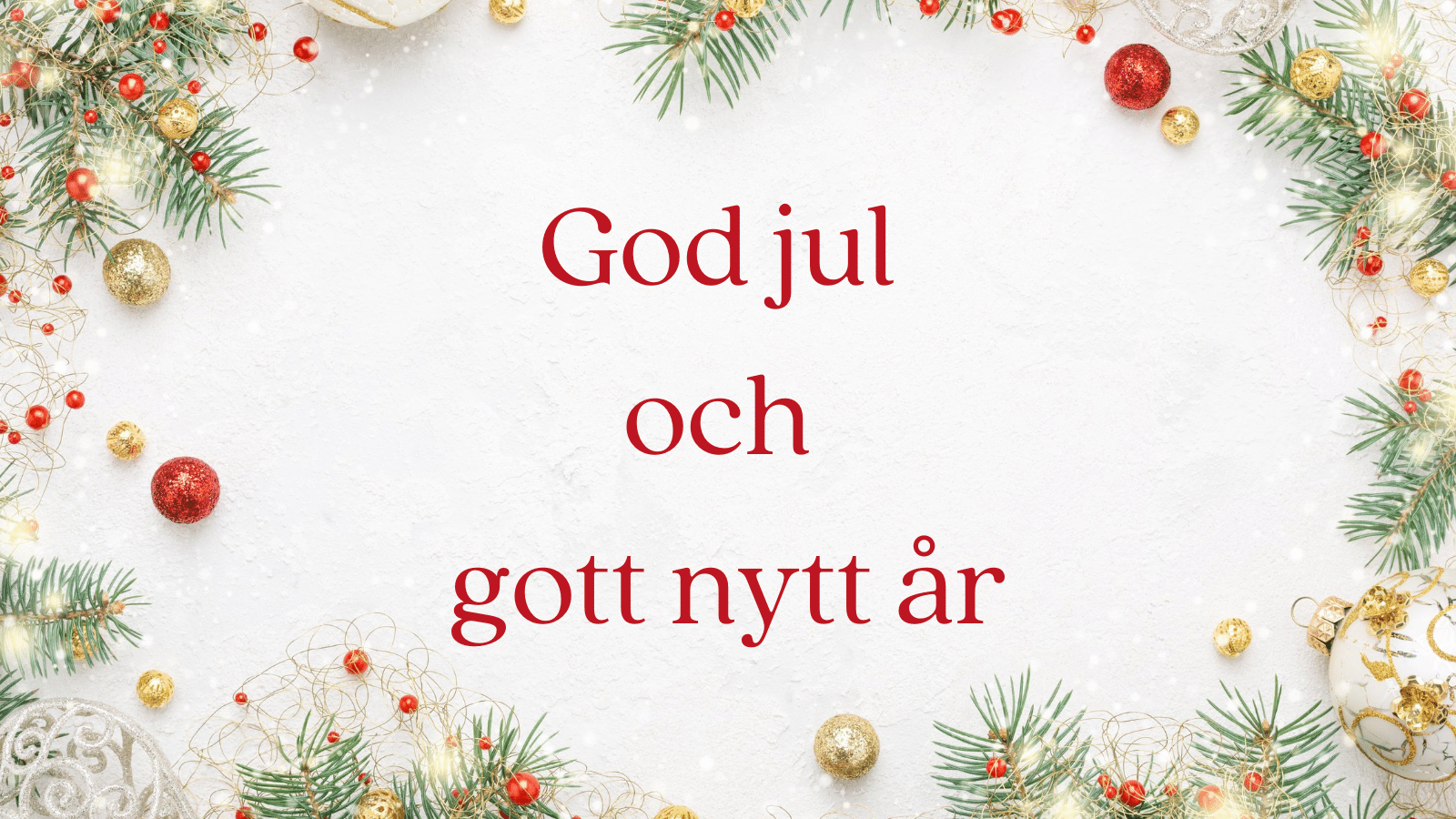 God jul och gott nytt år önskar Vinbanken